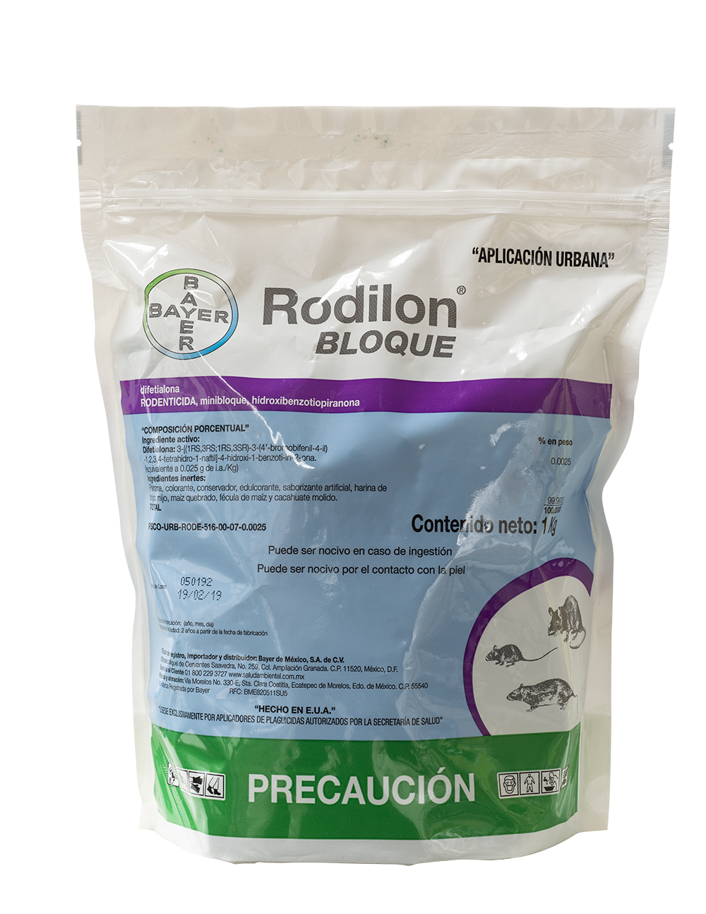 Raticida Rodilon Bloques (1Kg)